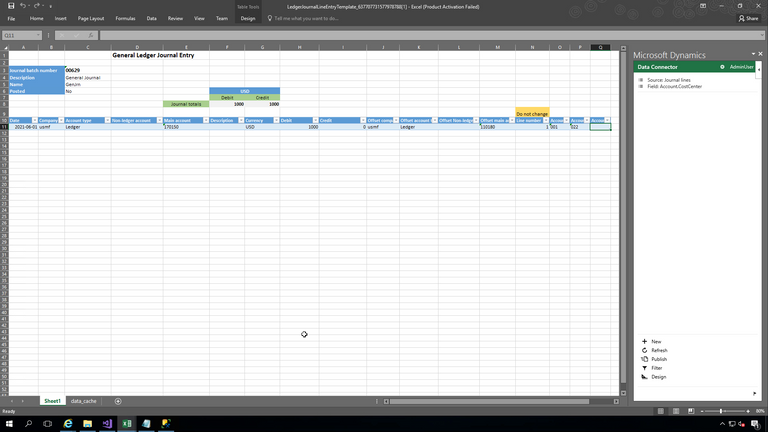 Add Financial Dimensions and lookups to Excel templates in D365 F&O ...